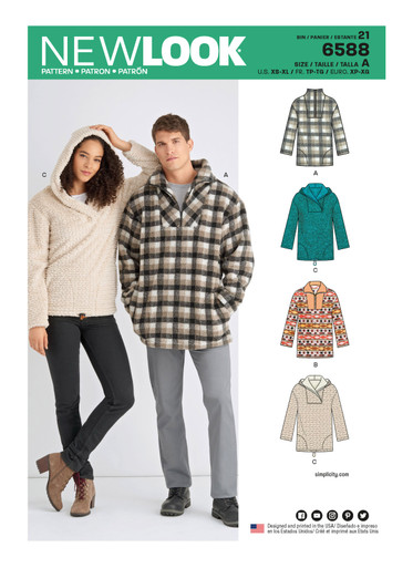 N6588 | New Look Sewing Pattern Unisex Tops | New Look