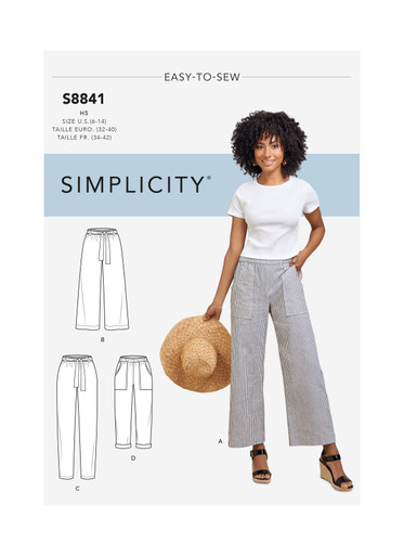 S8841 | Simplicity Sewing Pattern Misses' Wide or Slim-Leg Pull-On ...