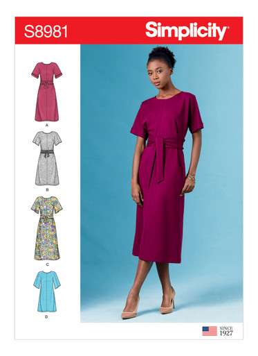 S8981 | Simplicity Sewing Pattern Misses' Front Tie Dresses | Simplicity