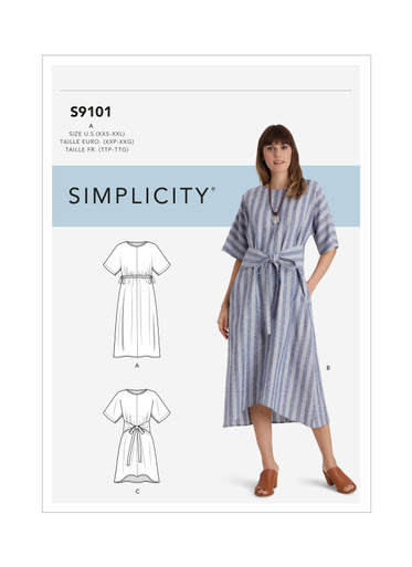 S9101 | Simplicity Sewing Pattern Misses' Pullover Dresses In Two ...