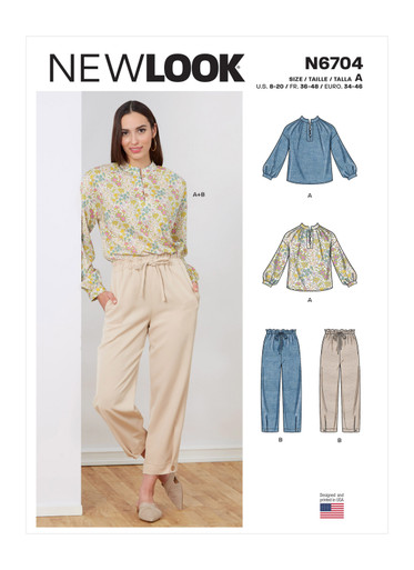 N6704 | New Look Sewing Pattern Misses' Top and Pull-On Pant | New Look