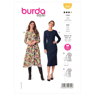 BUR5983 | Burda Style Pattern 5983 Misses' Dress with Waistband and ...