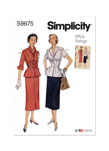 S9675 | Misses' Vintage Skirt and Jacket | Simplicity
