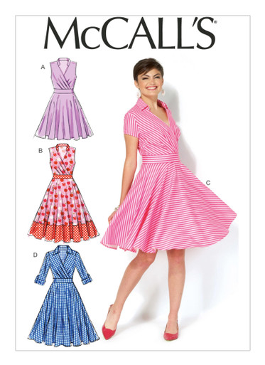 M7081 (PDF) | Misses' Surplice Dresses | McCall's Patterns