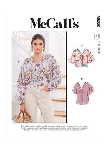 M8220 (PDF) | Misses' Tops & Mask | McCall's Patterns