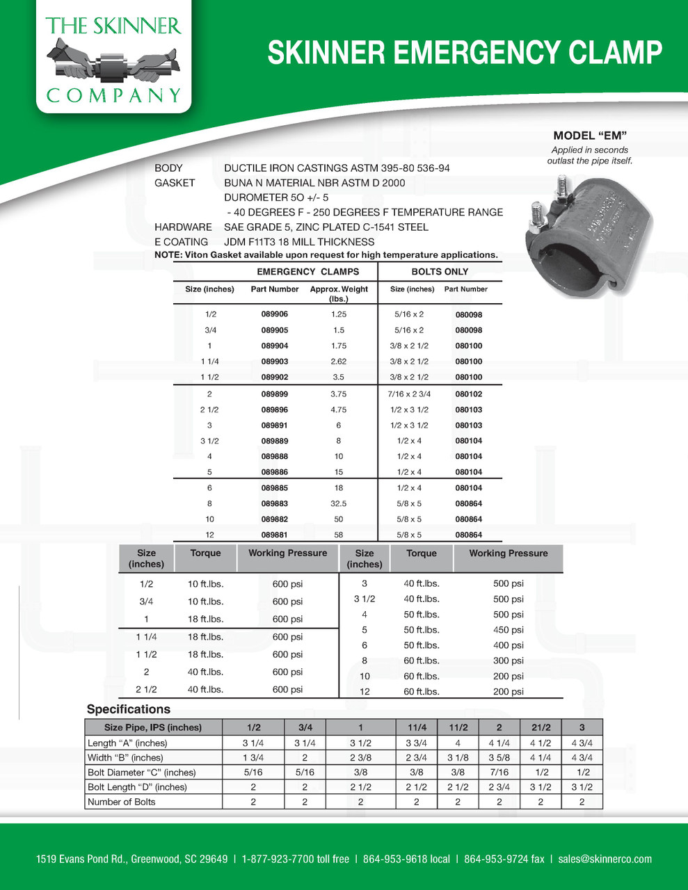 12" Emergency Pipe Clamp