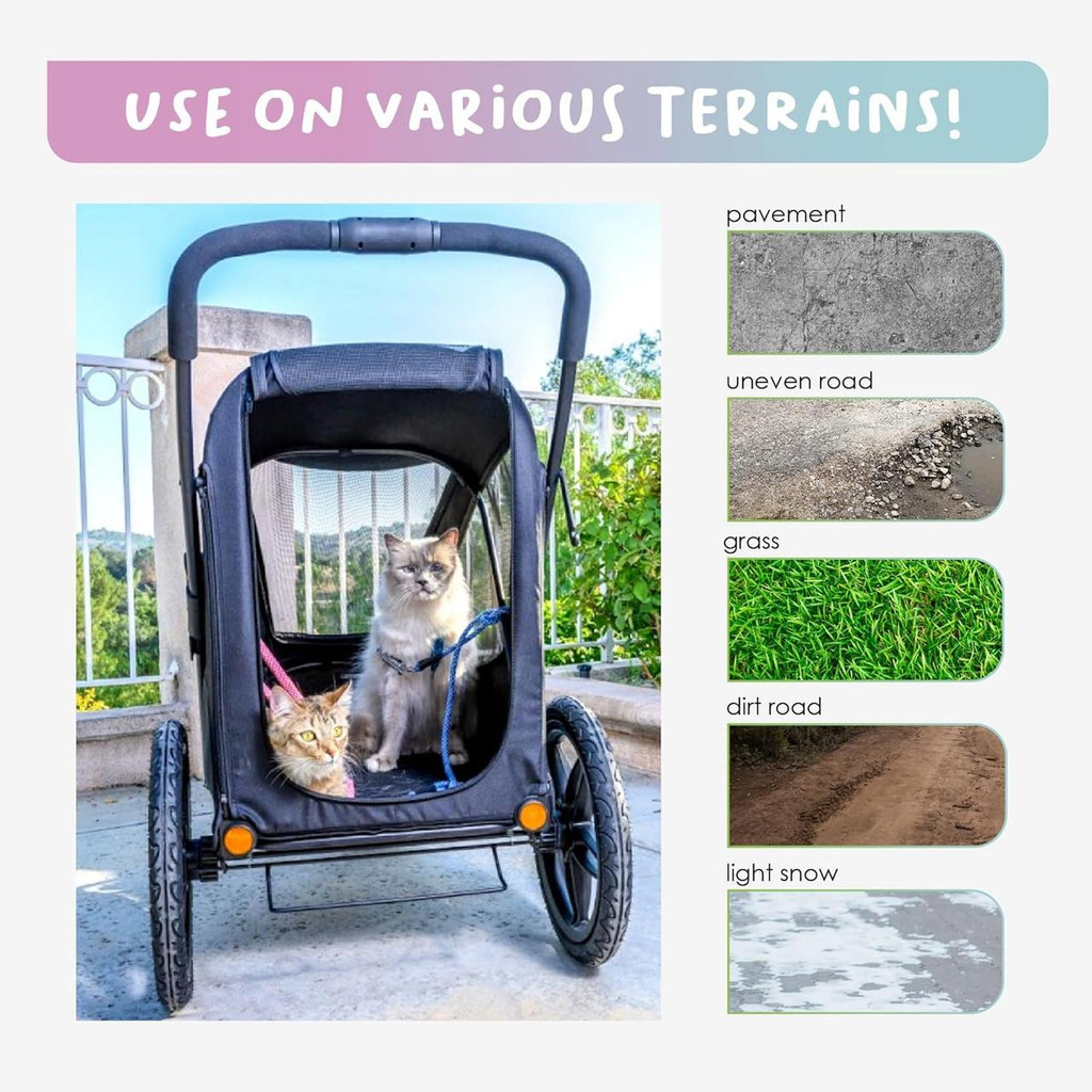 Petique Breeze Pet Jogger - All Terrain Dog Stroller for Active Pets