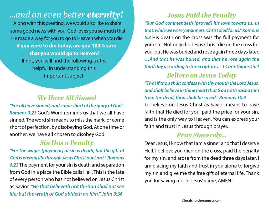 Gospel Tract Have A Wonderful Day Green And Blue gospel-tract-have-a-wonderful-day-green-and-blue