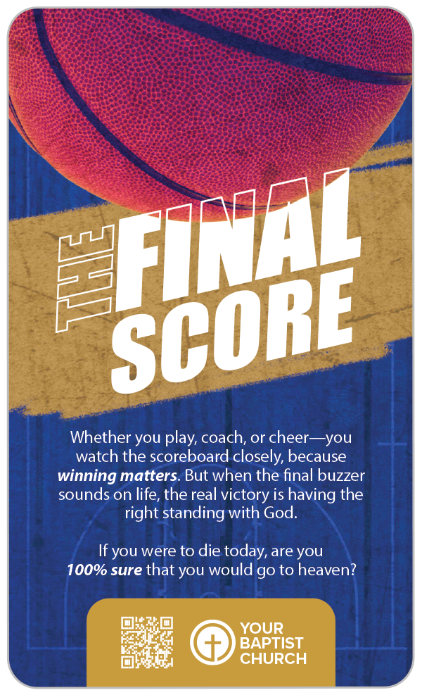 Gospel Tract Final Score Basketball Card Gospel Tract