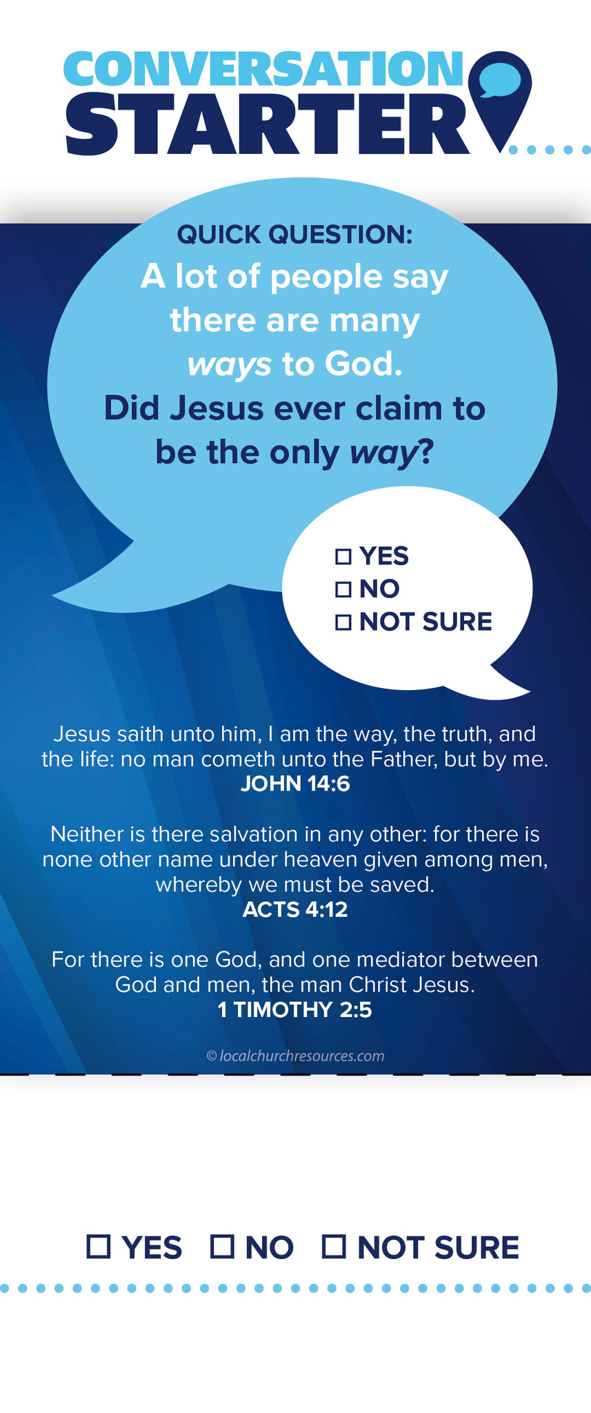 Gospel Tract Conversation Starter-One Way