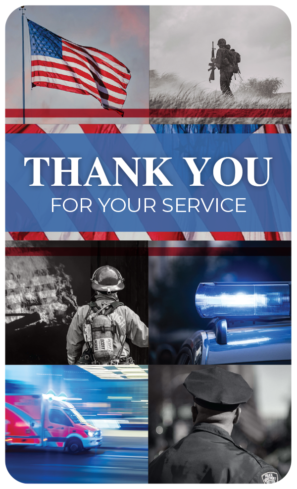 Gospel Tract Card Thank You For Your Service 3x5 Card