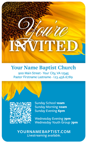 Gospel Tract Sunflower Gospel Invite Card