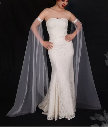 Lace Cuffs 1M Long Open Sleeves | Bridal & Formal Wear