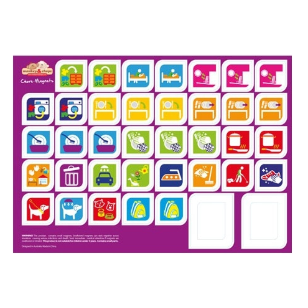 Monkey & Chops - Chore Magnets - Sensory Oasis for Kids