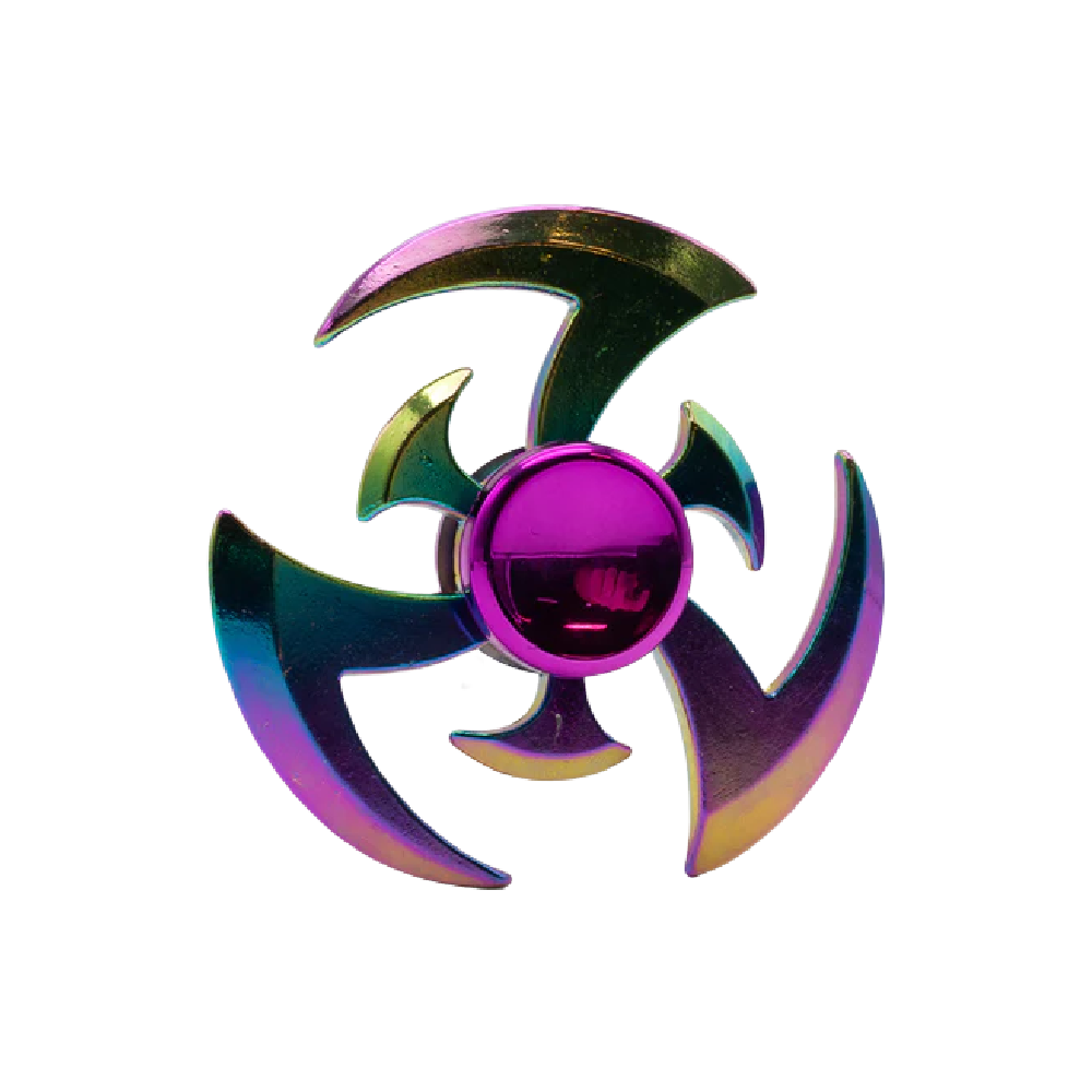 Metal Shuriken Fidget Spinner - Oil Slick - Sensory Oasis for Kids