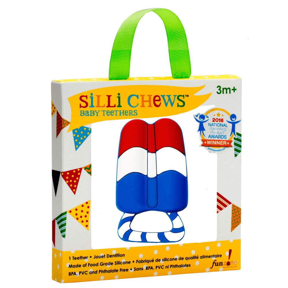 Silli Chews Baby Teether - Red Popsicle - Sensory Oasis for Kids