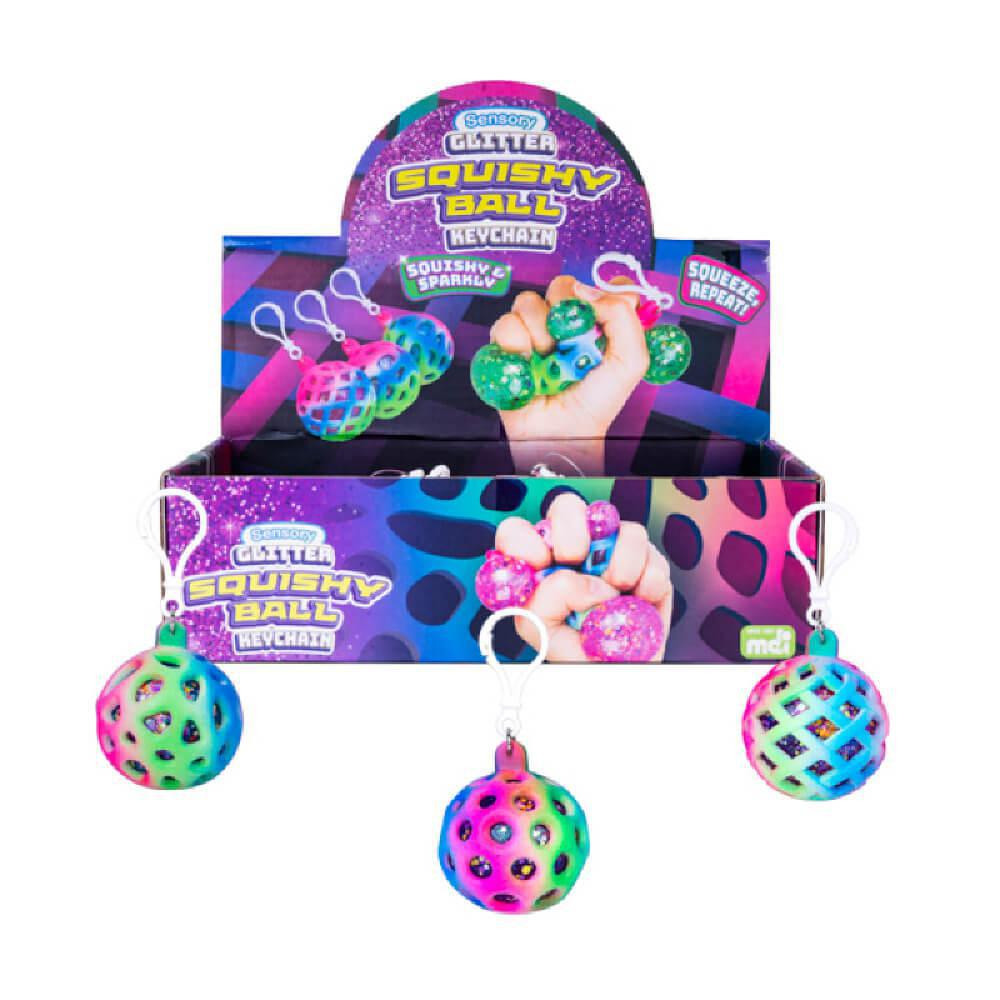 Sensory Squishy Glitter Ball Keychain - Sensory Oasis for Kids