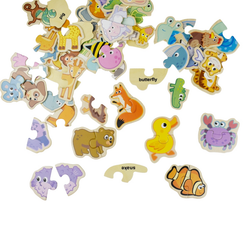 Animal Matching 2 Piece Puzzles - Sensory Oasis for Kids