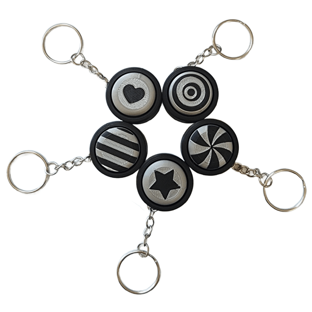 Round Clicker Fidget Keychain