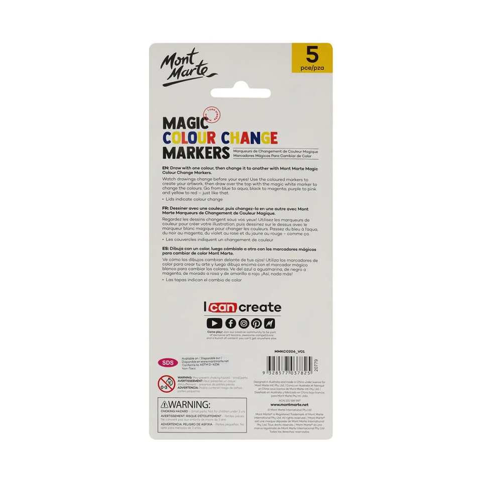 Mont Marte - Magic Colour Change Markers 5 Pack