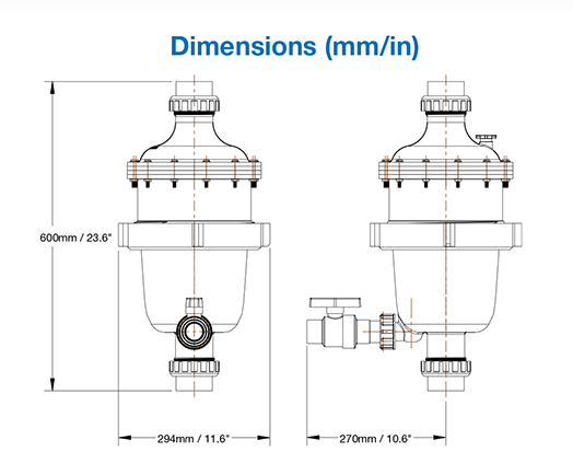 Waterco Multicyclone 16 Centrifugal Filter 2"