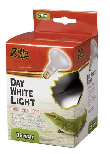 Zilla Day White Light Incandescent Spot Basking Bulb 75 Watt