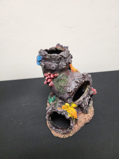 Aqua Spectra Sunken Pipe w/ Coral 5" x 8"