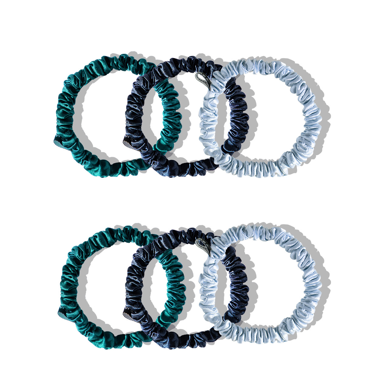 Drowsy Blue & Green Shades Skinny Scrunchie Set | Bath & Unwind ...