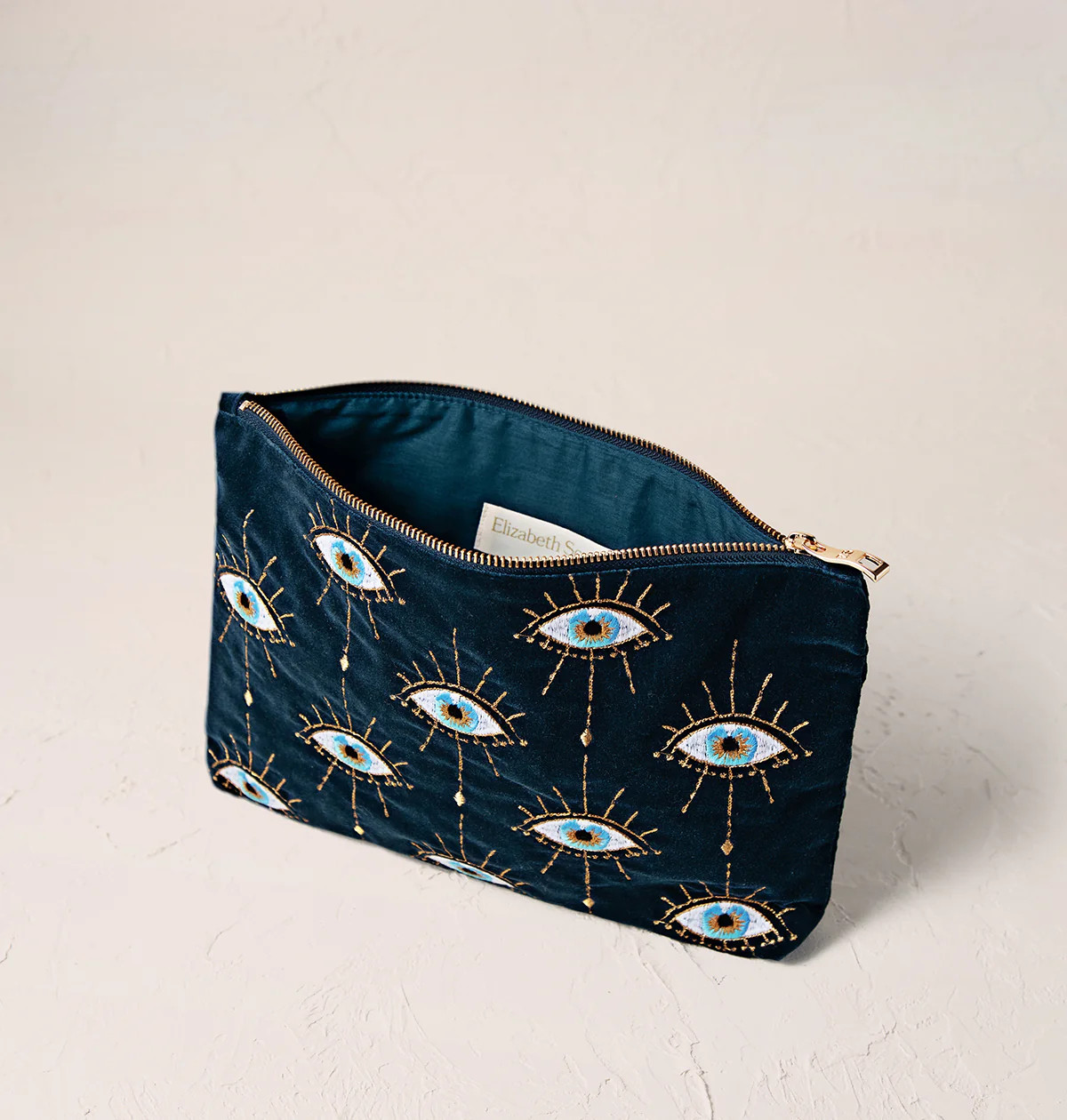 Elizabeth Scarlett Mystical Eye Ink Blue Velvet Everyday Pouch | Bath ...