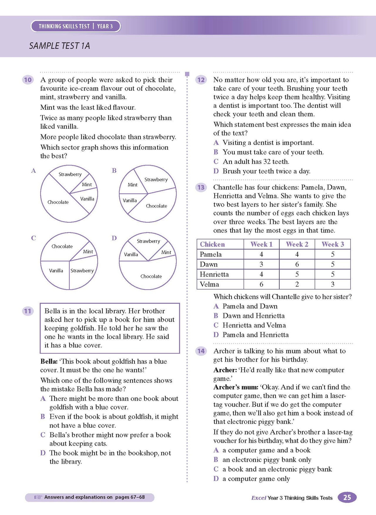 Excel Test Skills - Thinking Skills Tests Year 3 | Pascal Press