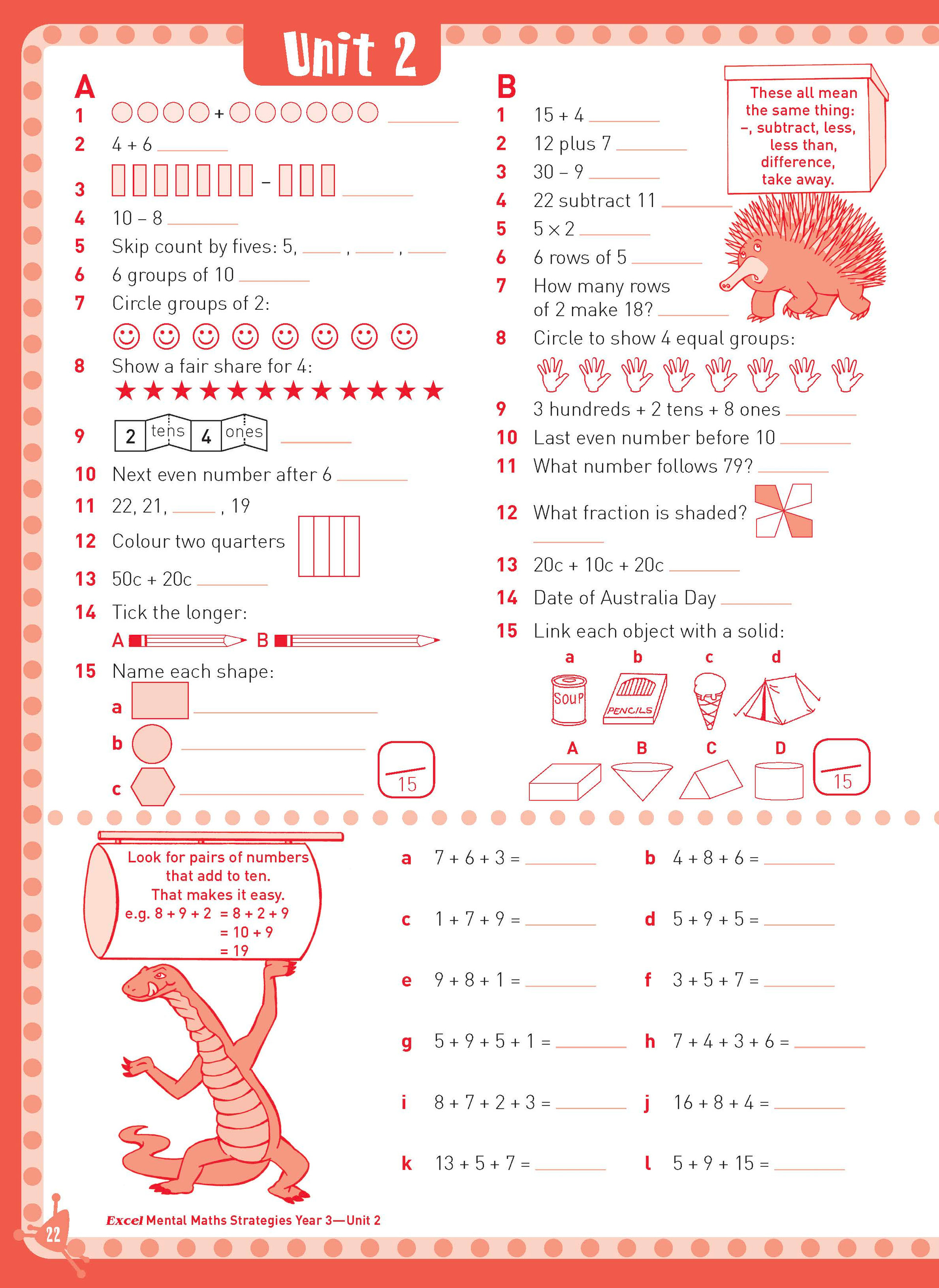 Excel Basic Skills Mental Maths Strategies Year 3 | Pascal Press