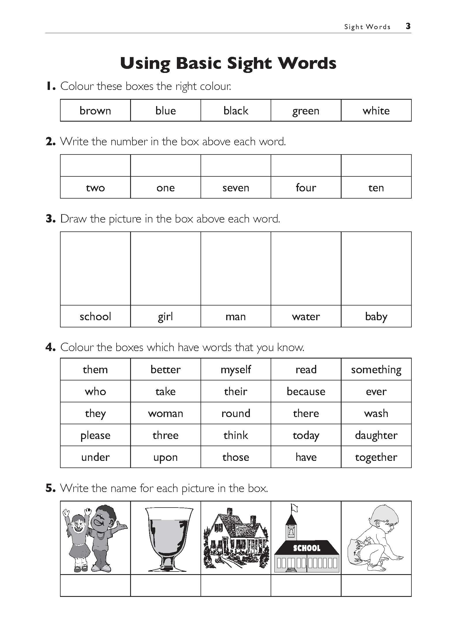 Excel Basic Skills Reading and Comprehension Years 1Ã¢â‚¬â€œ2 | Pascal ...