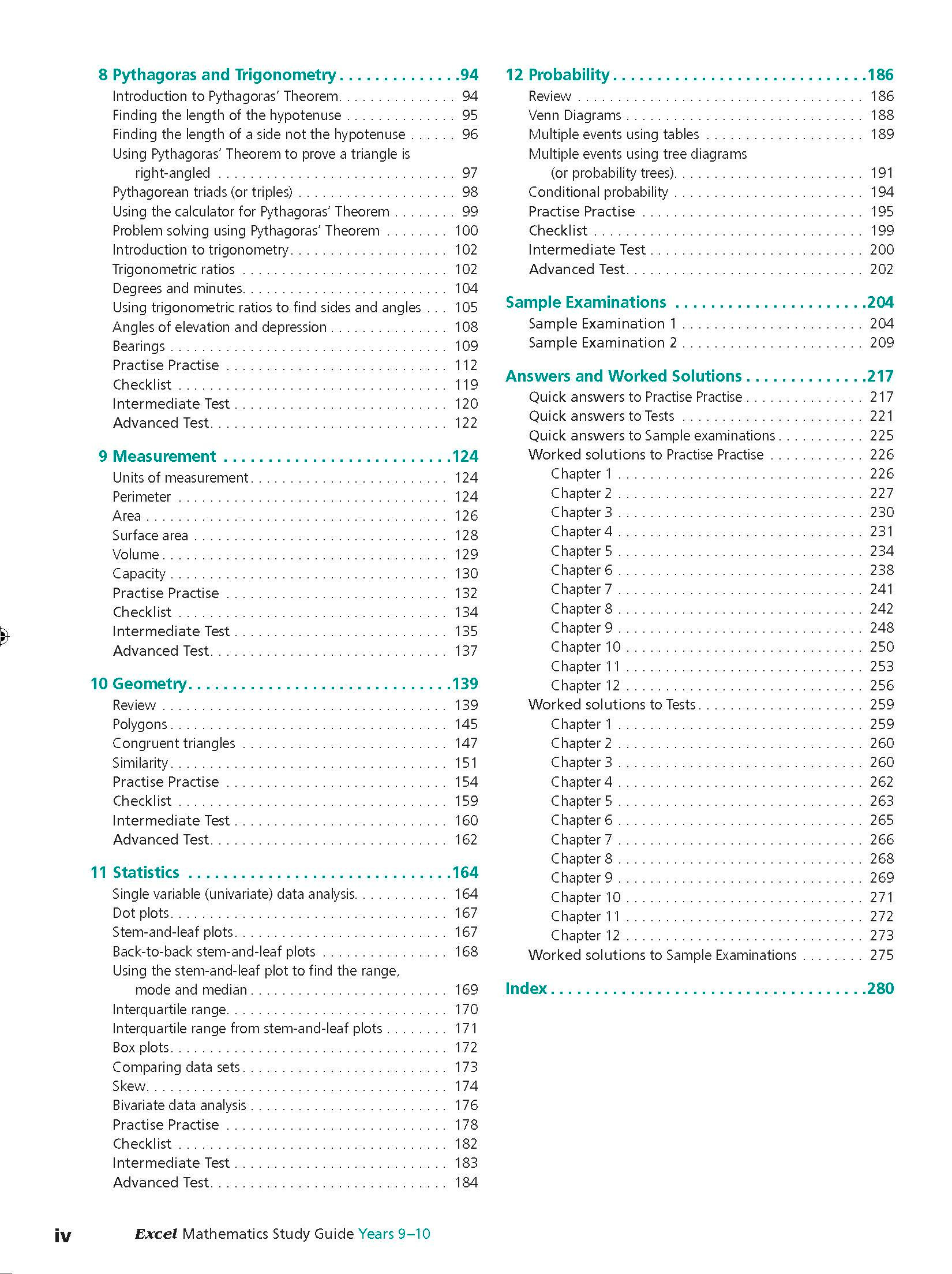 Excel Study Guide - Mathematics Years 9-10 | Pascal Press