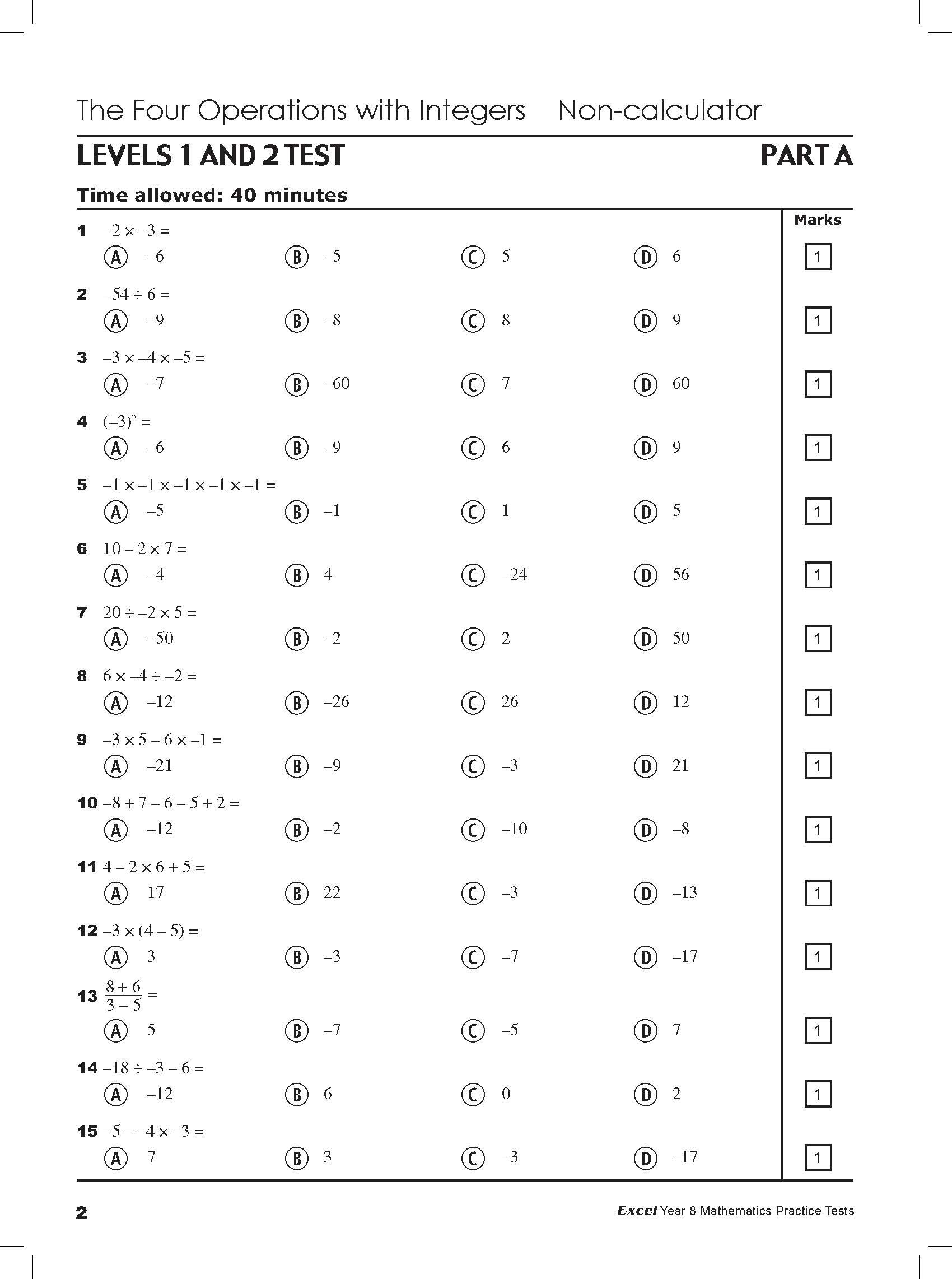 Excel Year 8 Mathematics Practice Tests | Pascal Press