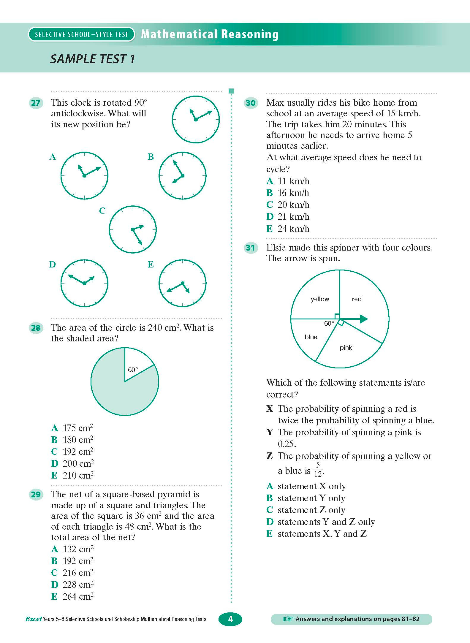 Excel Years 5–6 Selective Schools and Scholarship Mathematical ...
