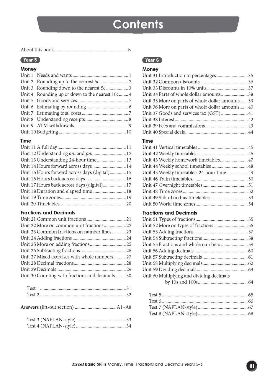 Excel Basic Skills Mathematics Book Pack Year 5-6 | Pascal Press