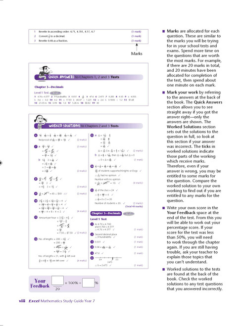 Excel Maths Study Guide Year 7 | Pascal Press
