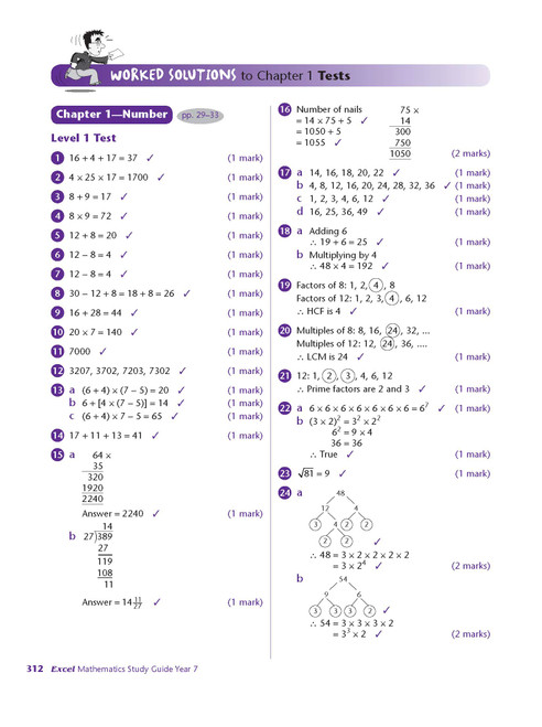 Excel Maths Study Guide Year 7 | Pascal Press