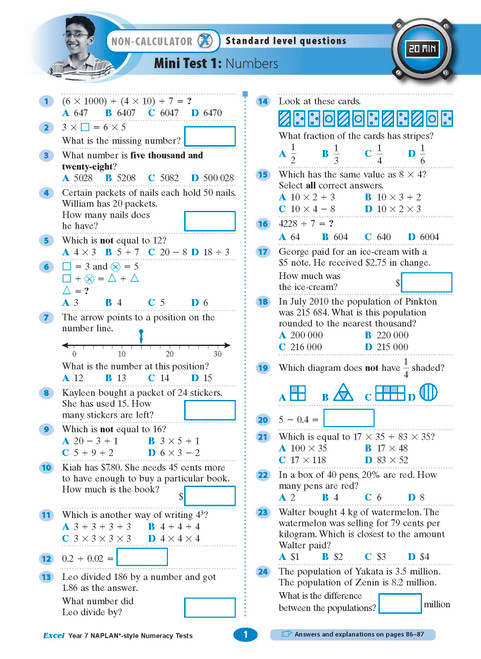 Excel Year 7 NAPLAN*-style Numeracy Tests | Pascal Press