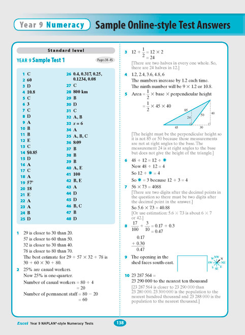 Excel Year 9 NAPLAN*-style Numeracy Tests | Pascal Press