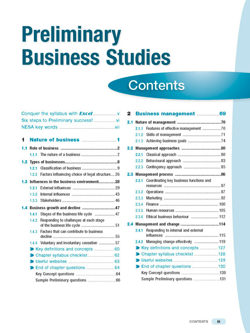 Excel Preliminary Business Studies Study Guide Year 11 | Pascal Press