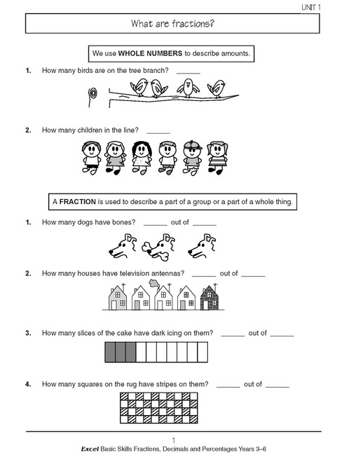 Excel Basic Skills Fractions, Decimals and Percentages Years 3Ã¢â‚¬â€œ6 ...