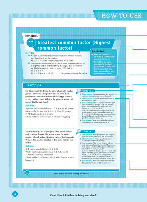 Excel Essential Skills Problem Solving Workbook Year 7 | Pascal Press