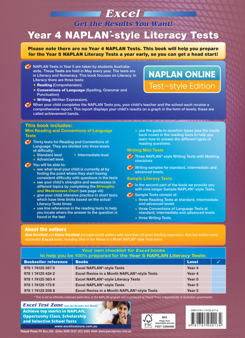 Excel - Year 4 NAPLAN*-style Literacy Tests | Pascal Press