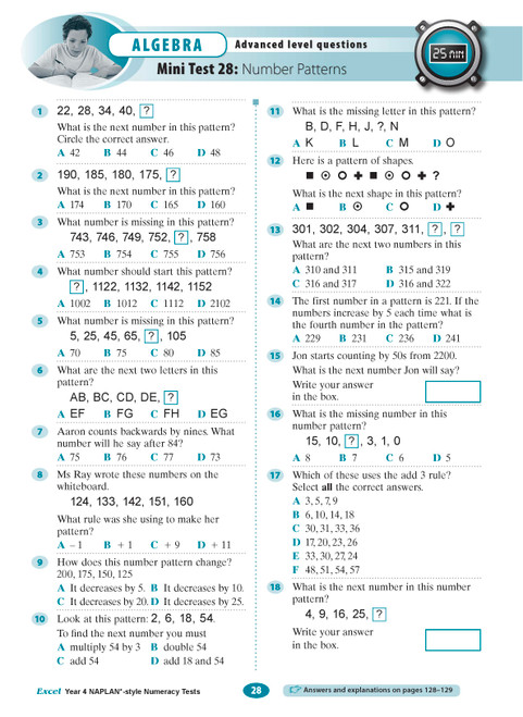 Excel - Year 4 NAPLAN*-style Numeracy Tests | Pascal Press