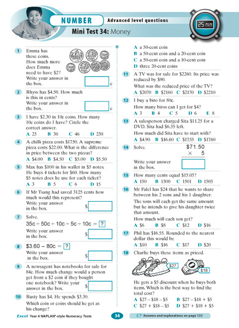 Excel - Year 4 NAPLAN*-style Numeracy Tests | Pascal Press