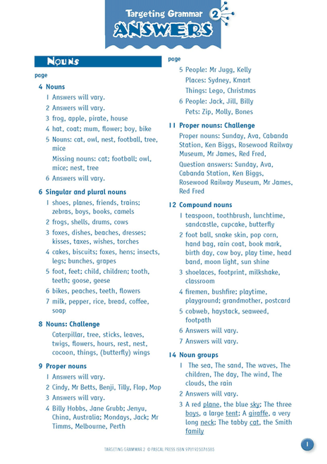 Targeting Grammar Activity Book 2 | Pascal Press