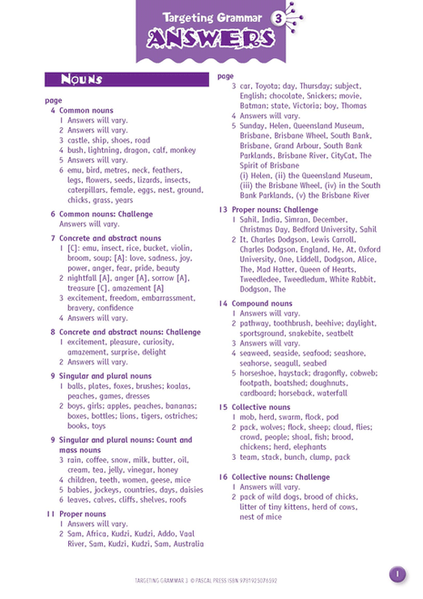 Targeting Grammar Activity Book 3 | Pascal Press