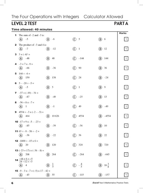 Excel Year 8 Mathematics Practice Tests | Pascal Press