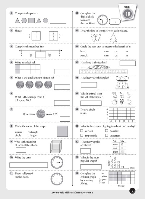 Excel Basic Skills Mathematics Year 4 | Pascal Press